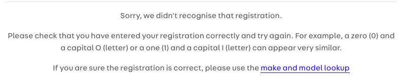 I am trying to place an advert, why can't you find my vehicle by using ...