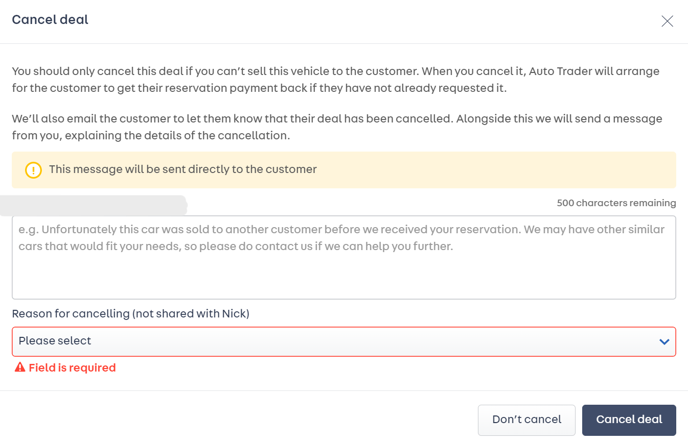 How do I cancel a deal in Portal? – Autotrader UK